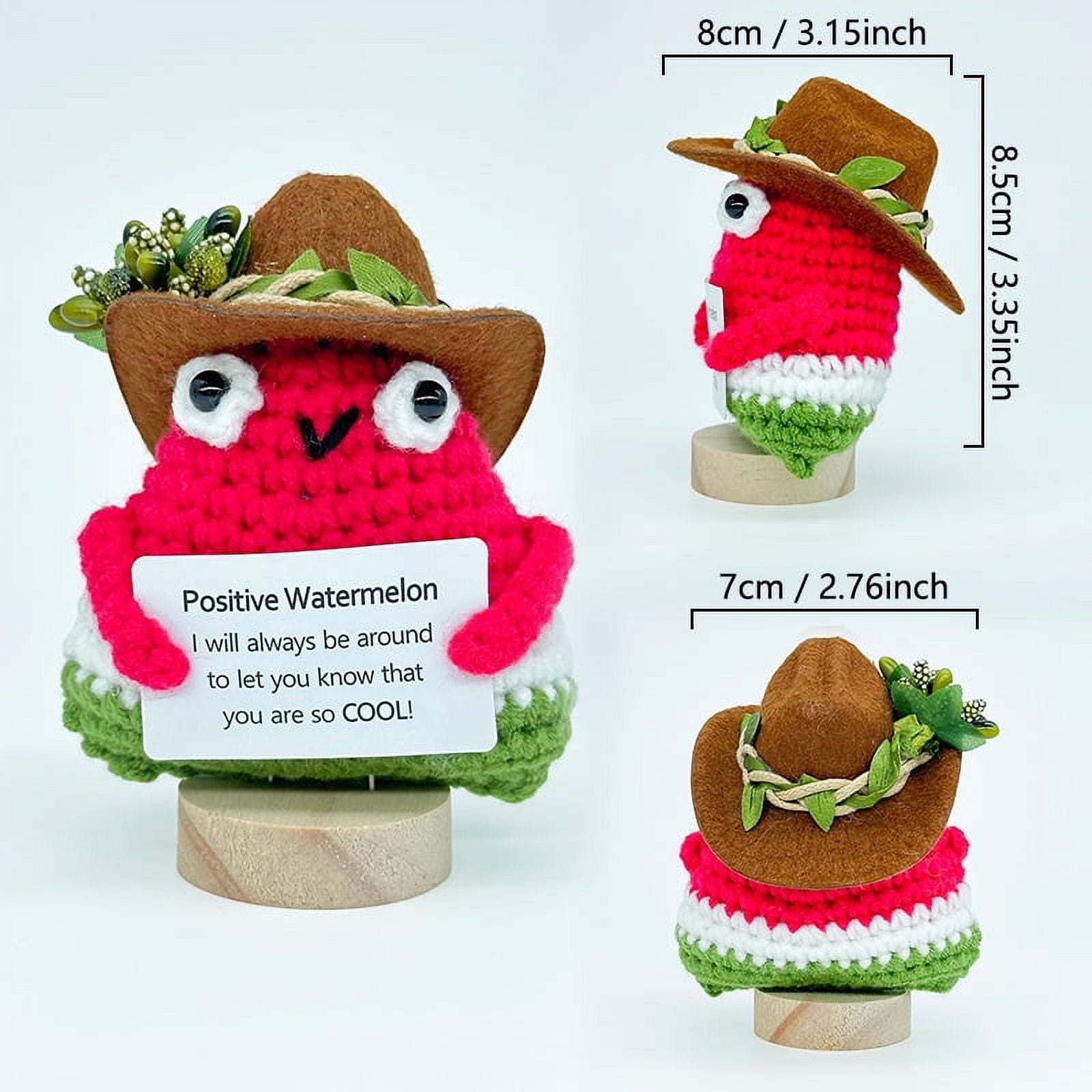 Handmade Positive Cowboy Hat Watermelon Gifts Funny Crochet Watermelon ...