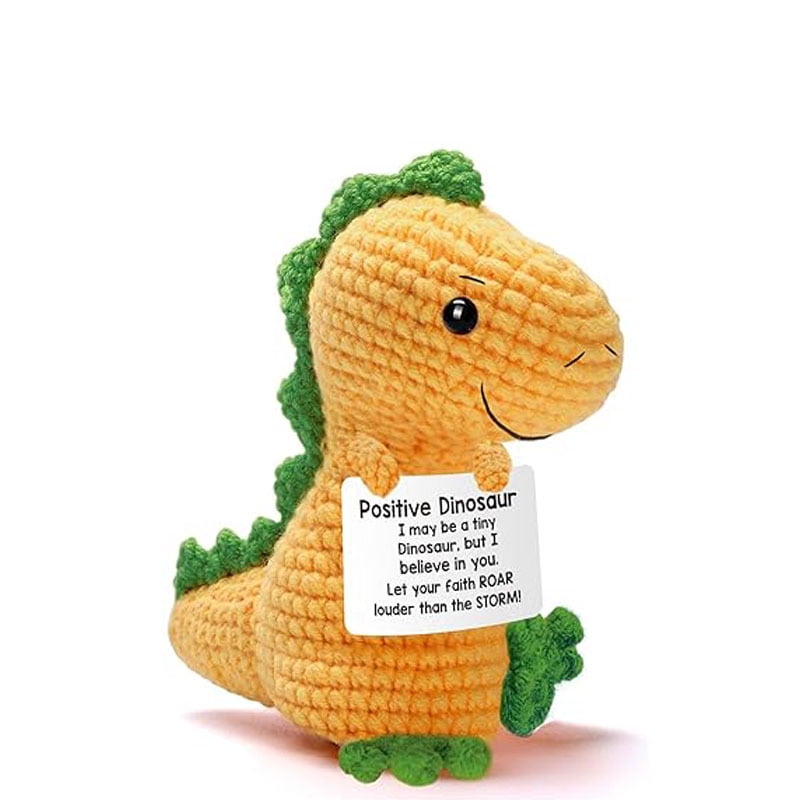 Handmade Positive Dinosaur Inspirational Gifts, Handmade Crochet Emotional Uplifting Support ...