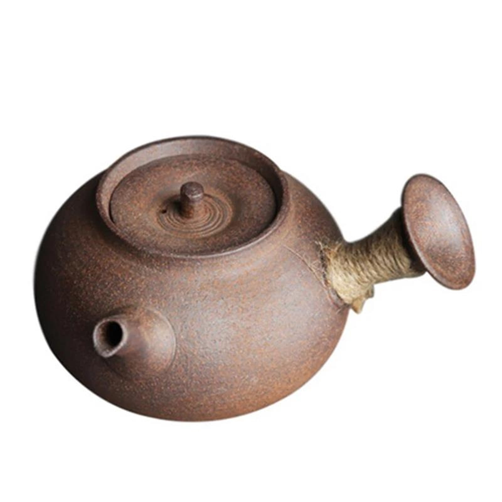 Handmade Pottery Japanese Style Side Handle Teapot Raw Ore Pottery Clay ...