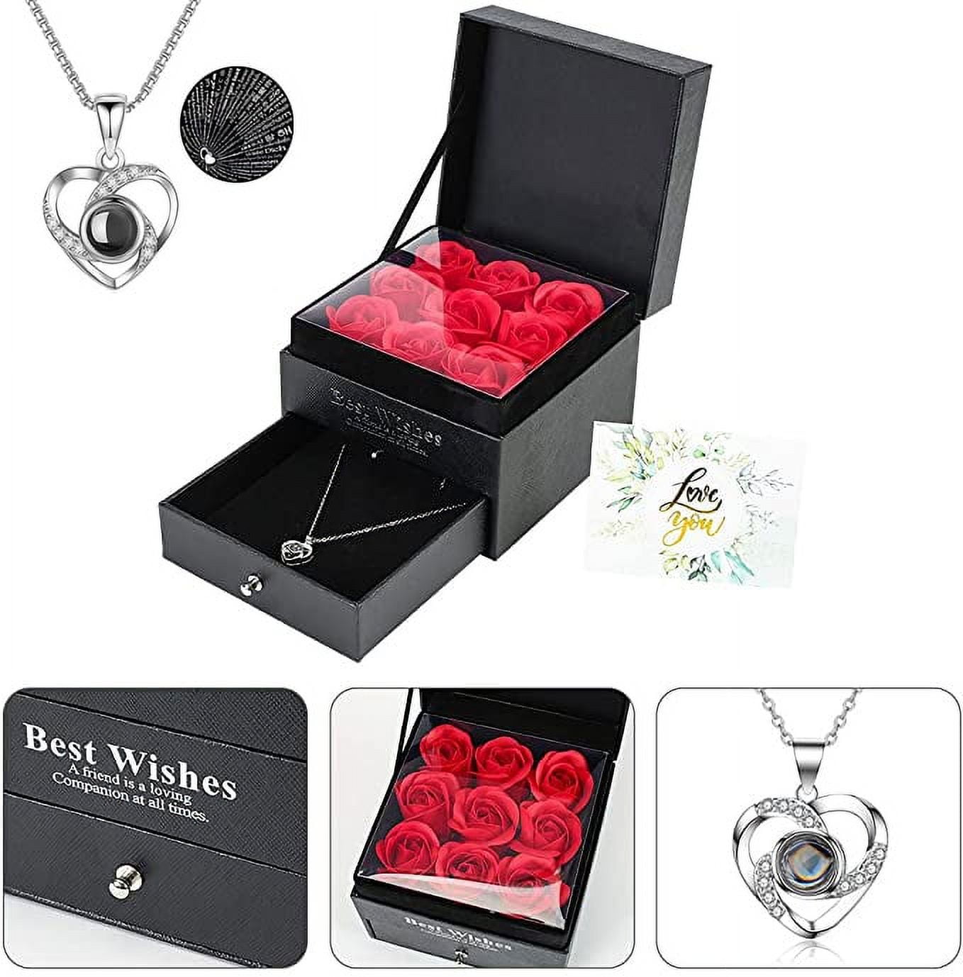 Handmade Preserved Rose Gift Box with Forever Rose and Love You ...