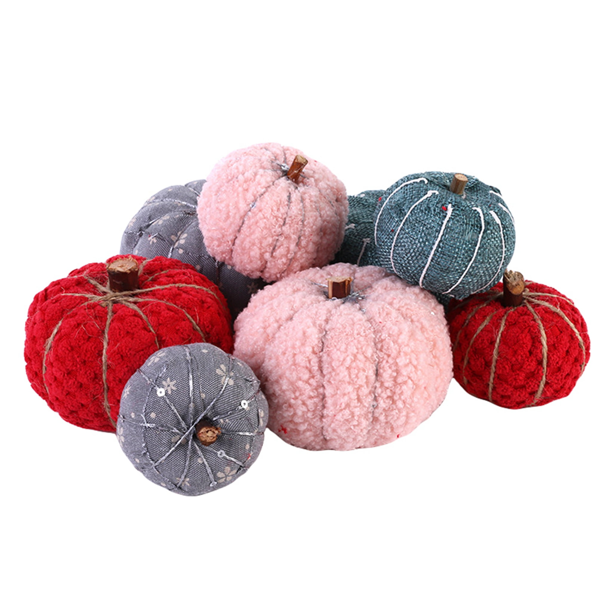 Handmade Pumpkins Halloween Thanksgiving Decorations Simulation Woolen ...