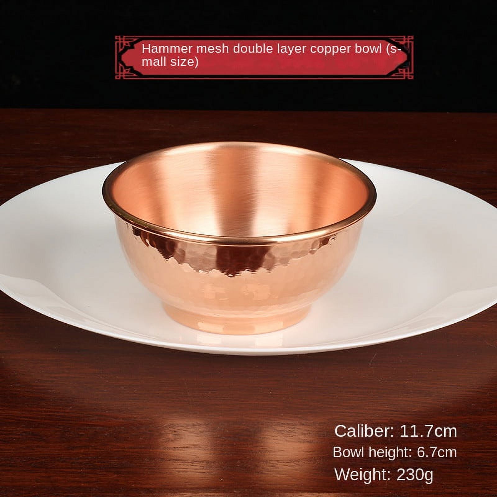 Handmade Pure Copper Bowl, Double Layer Bowl, Copper Tableware ...