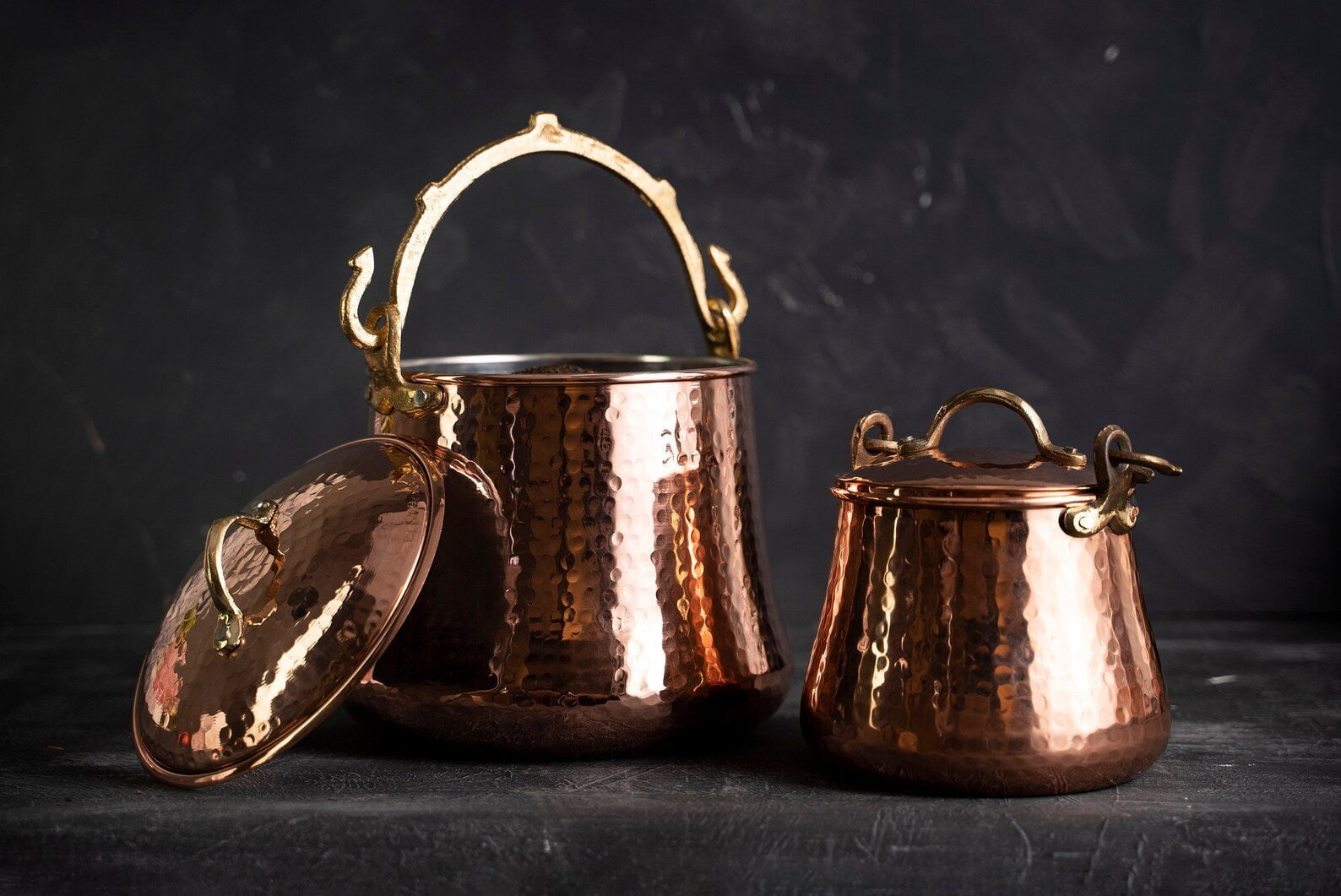 Handmade Nickel Colour Solid Copper Canister with Lid | Coffee Tea ...