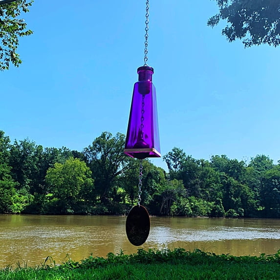 Handmade Purple Glass Wind Chimes Made From Pyramid Shaped Bottles ...