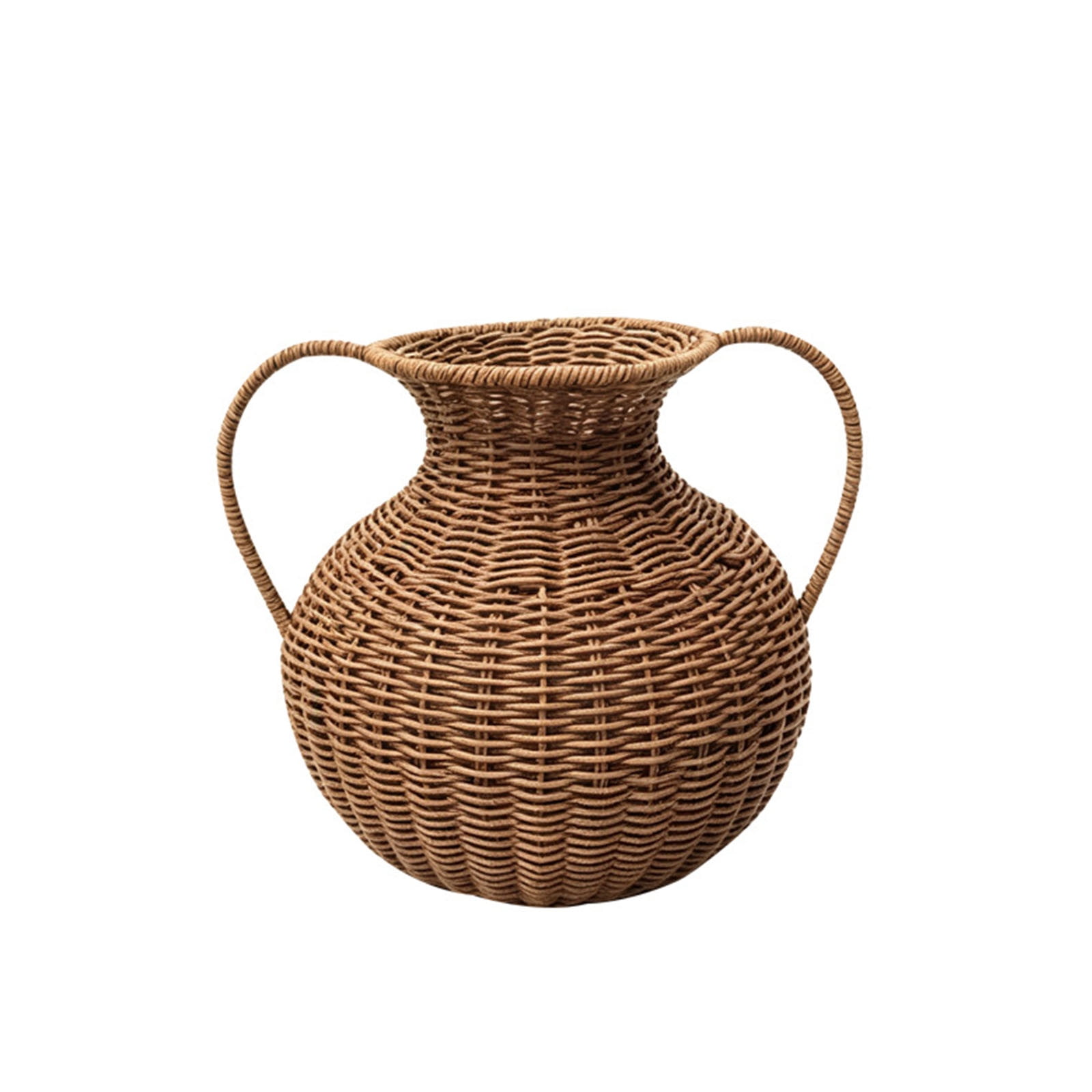Handmade Rattan Vase 12.6 In Woven Decorative Vase With Handles For ...