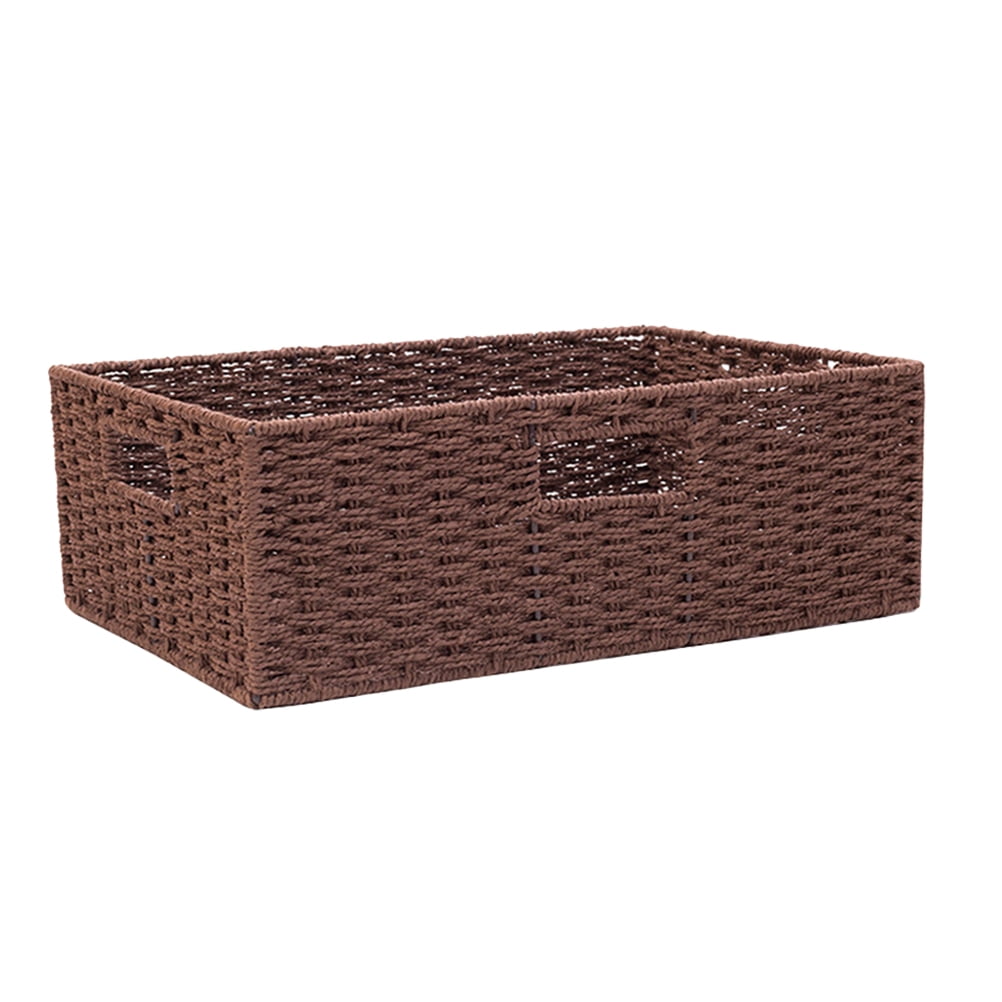 Handmade Rattan Woven Storage Basket Brown Storage Container with ...