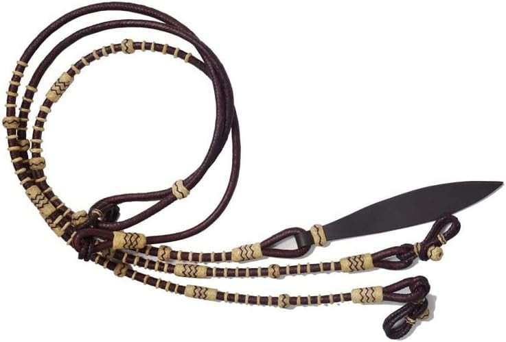 Handmade Rawhide Leather Romal Reins – 8.5 Ft Chestnut & Maroon Rope ...