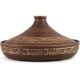 Handmade Red Clay Stoneware Tajine. Engobe Décor, Cone-Shaped Closed ...