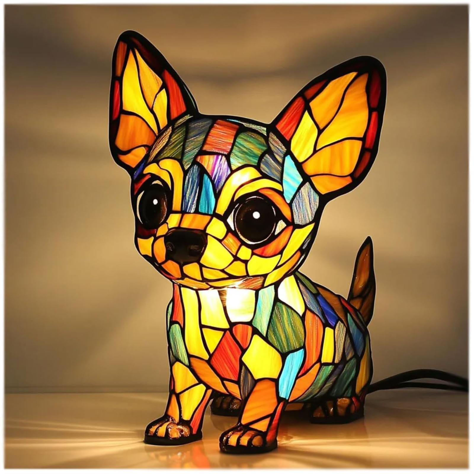 Handmade Resin Dog Night Light, 8 Breed Choices (Bulldog, Pug, Corgi ...