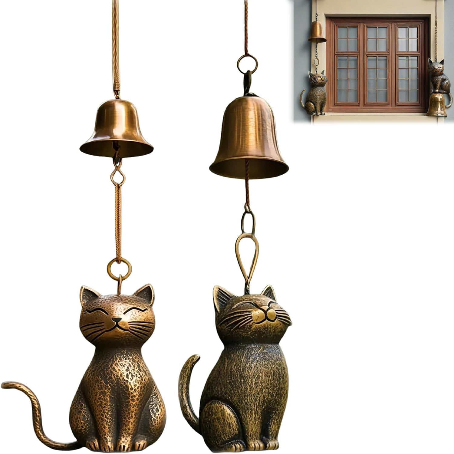 Handmade Retro Cat Wind Chime, 2025 Cat Lover Wind Chime Windchimes ...