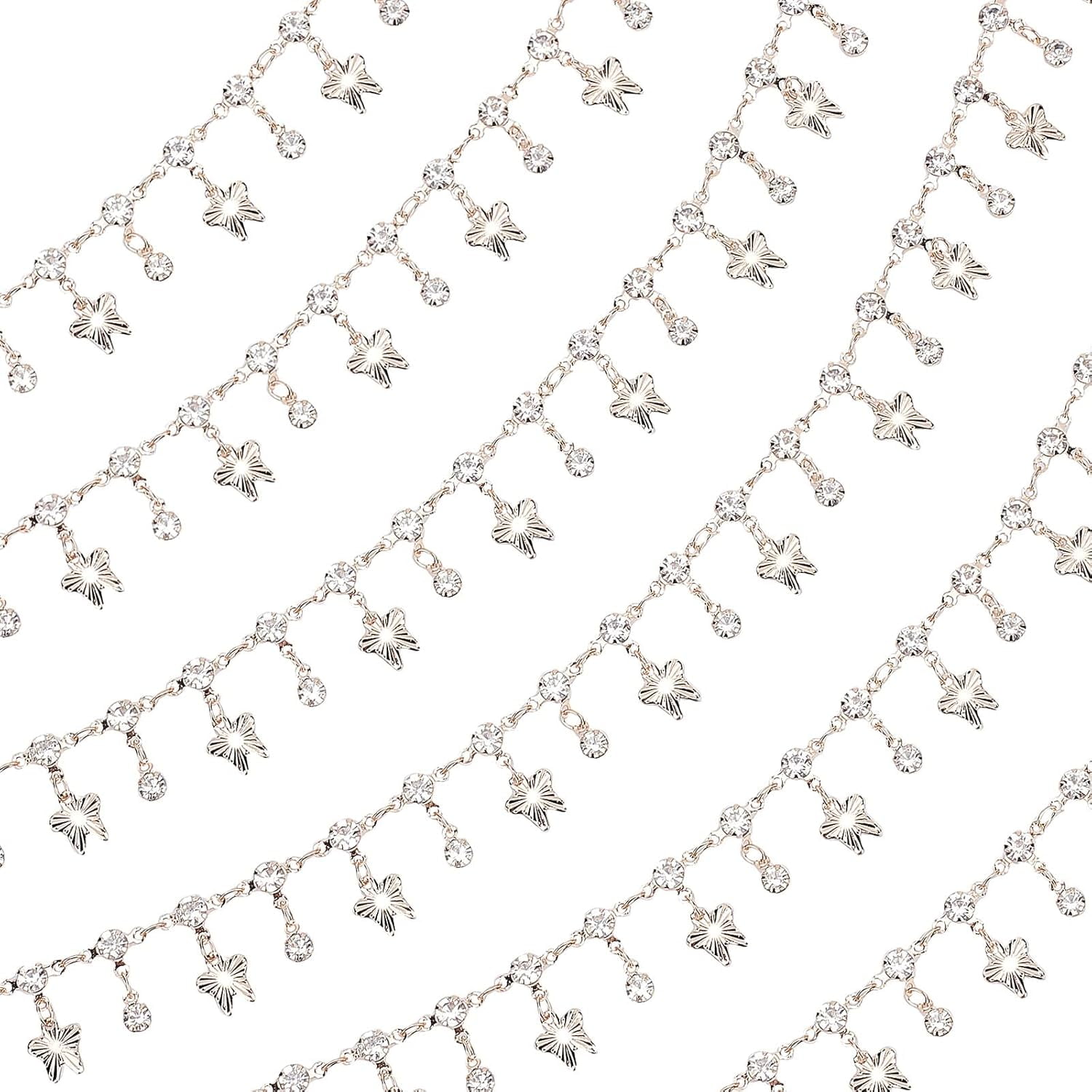 Handmade Rhinestone Fringe Tassel Trim Charms Chains Close Chain Trim ...