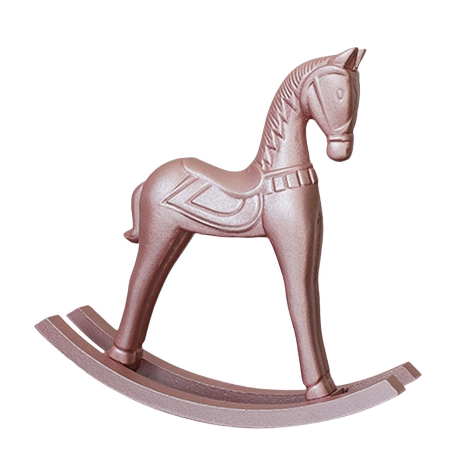 Handmade Rocking Horse Statue, Vintage Wooden Horse Sculpture ...