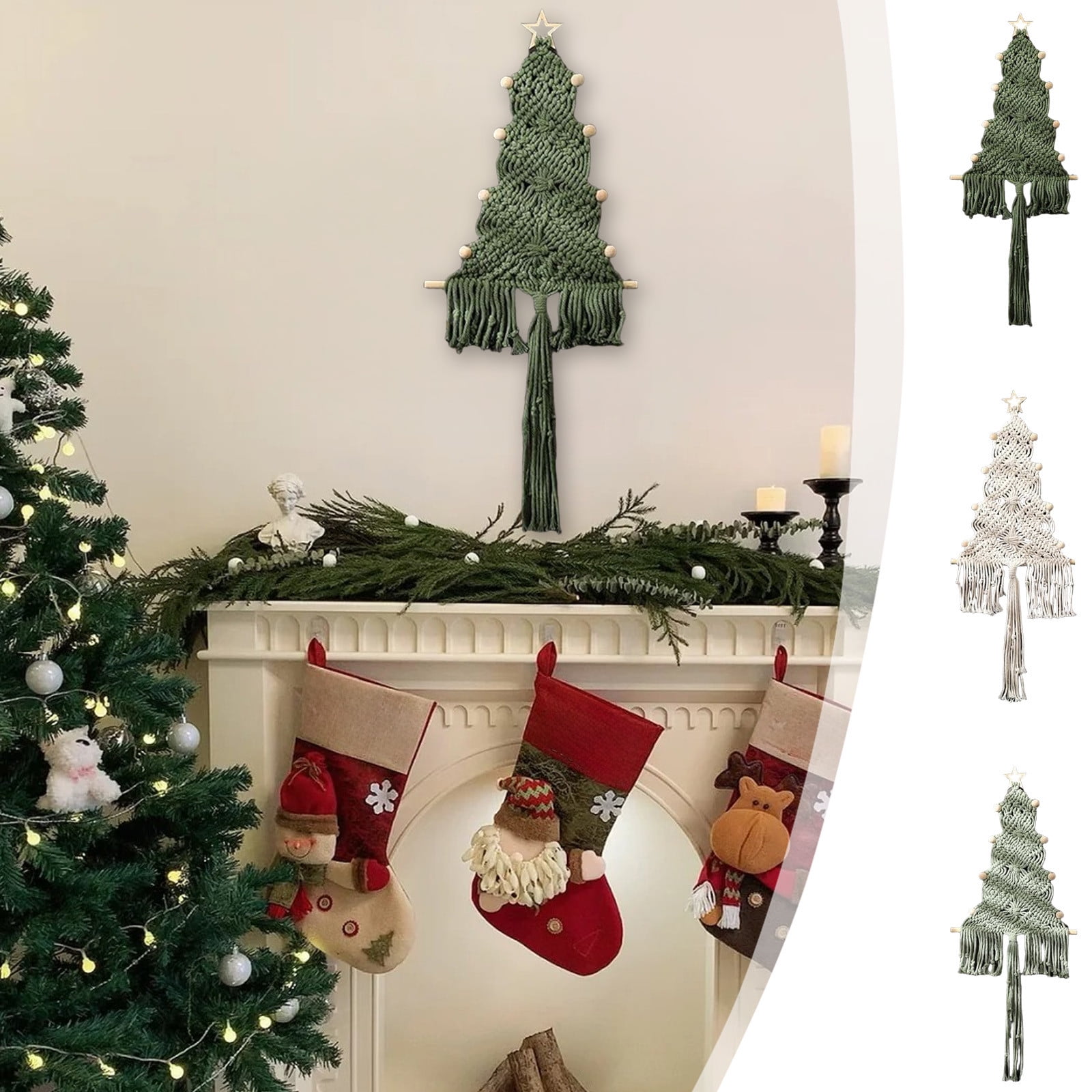 Handmade Rope Woven Christmas Tree Ornaments, Tassel Decorations ...