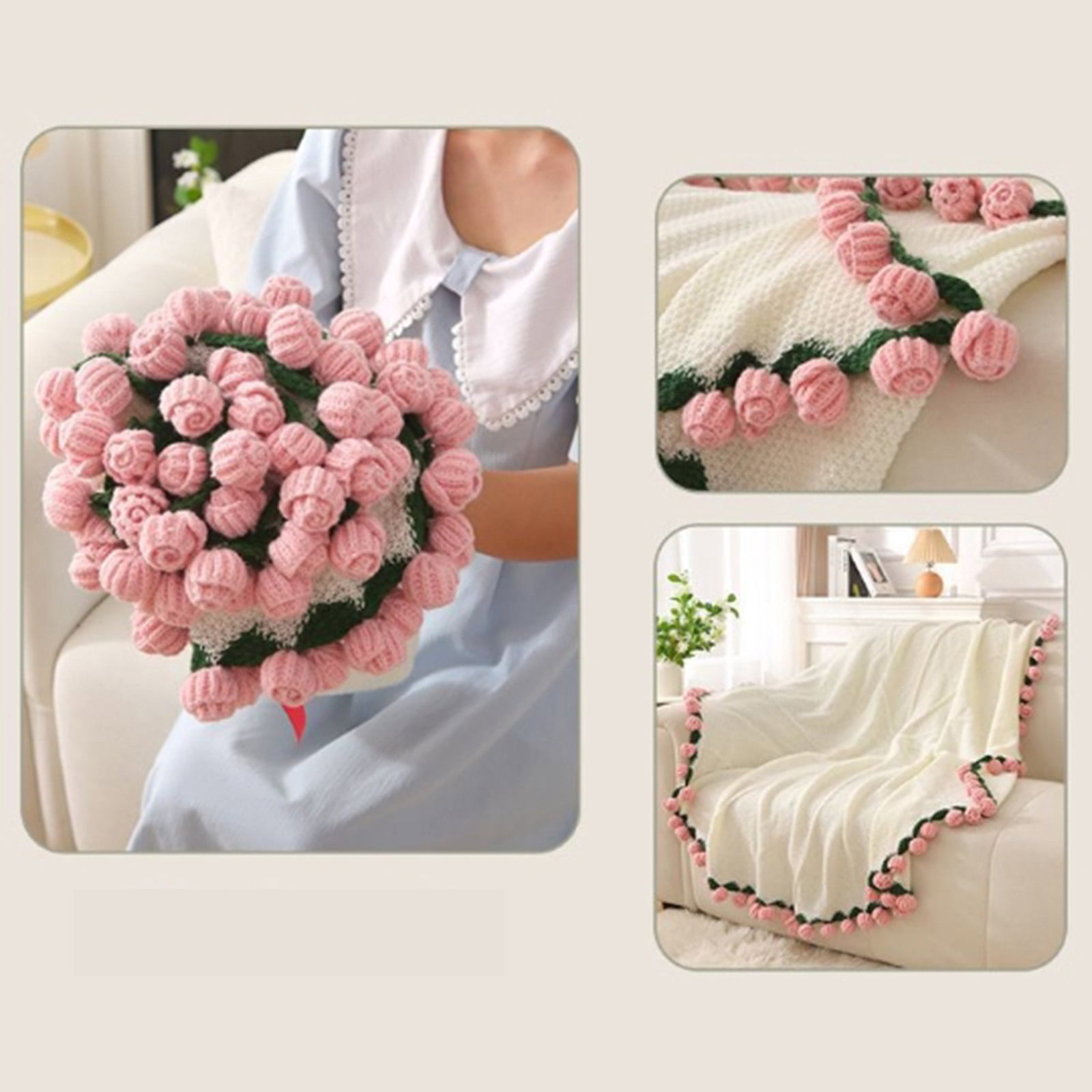 Handmade Rose Flower Bouquet Blanket With Artistic Floral Details ...