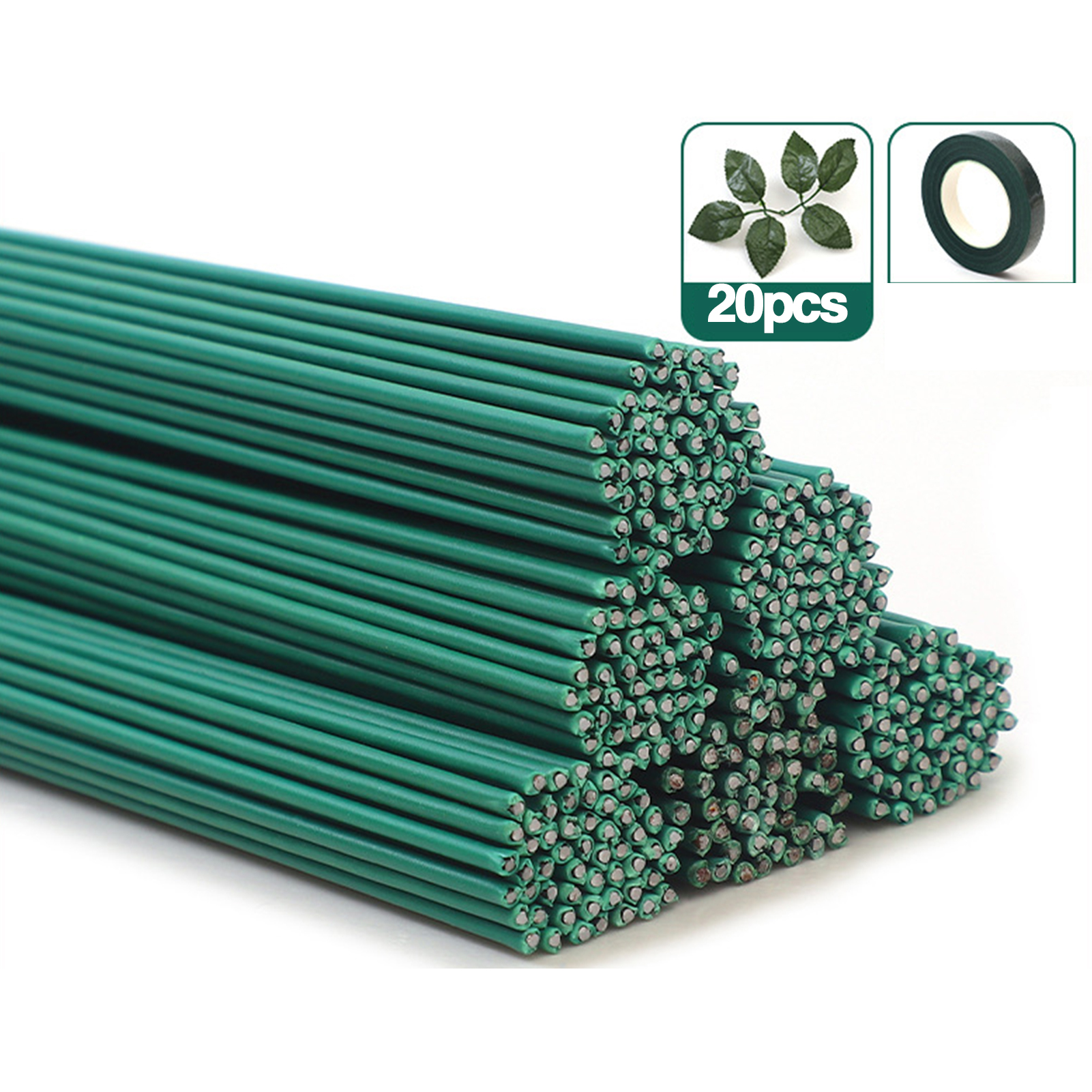 Handmade Rose Flower Rods Wrapping Bouquet Stems Flower Crafts Green ...