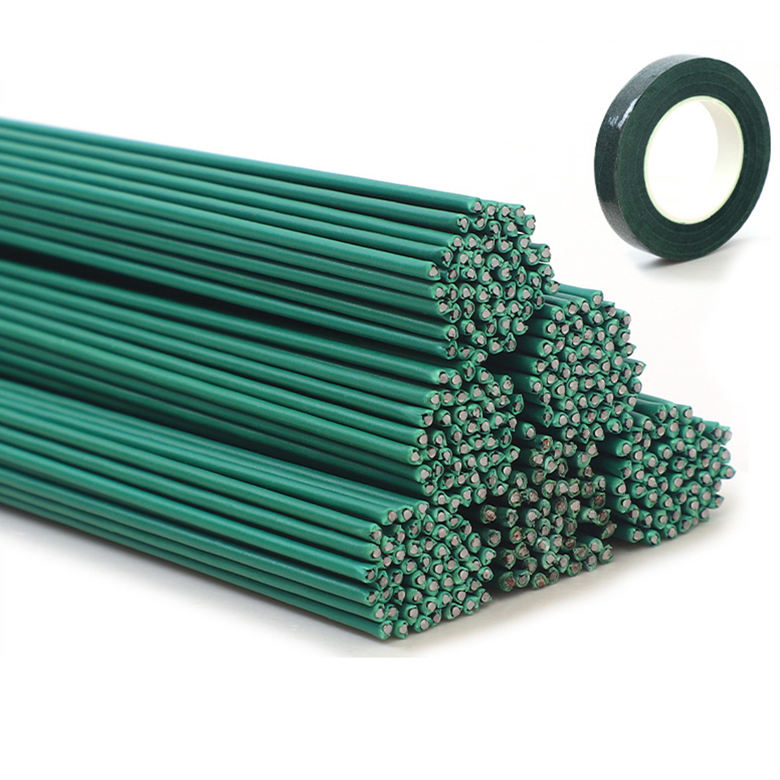 Handmade Rose Flower Rods Wrapping Bouquet Stems Flower Crafts Green ...