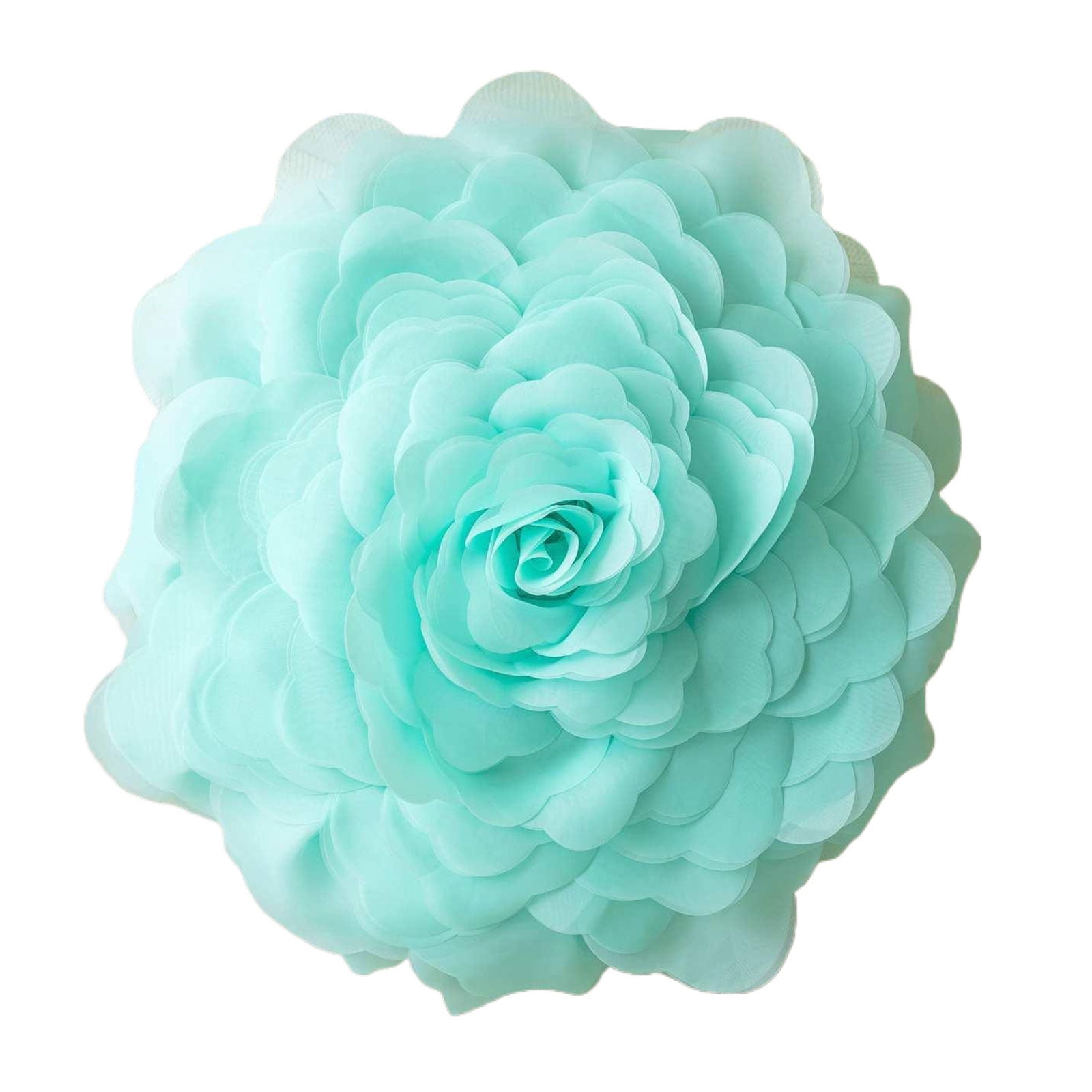 Handmade Rose Flower Round Throw Pillows Case Princess styles Cushions ...