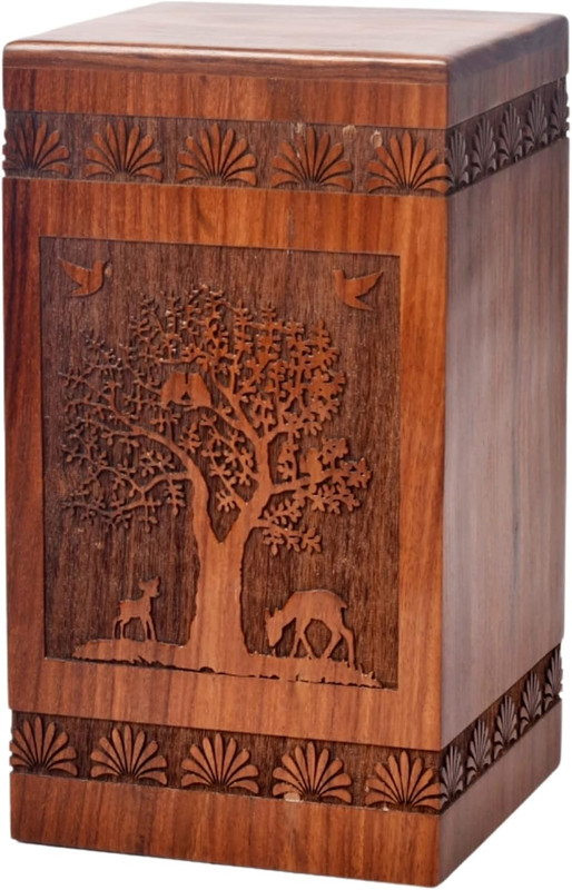 Handmade Rosewood Urn Box for Human Ashes, Wooden Pets Ashes Burial Urn ...