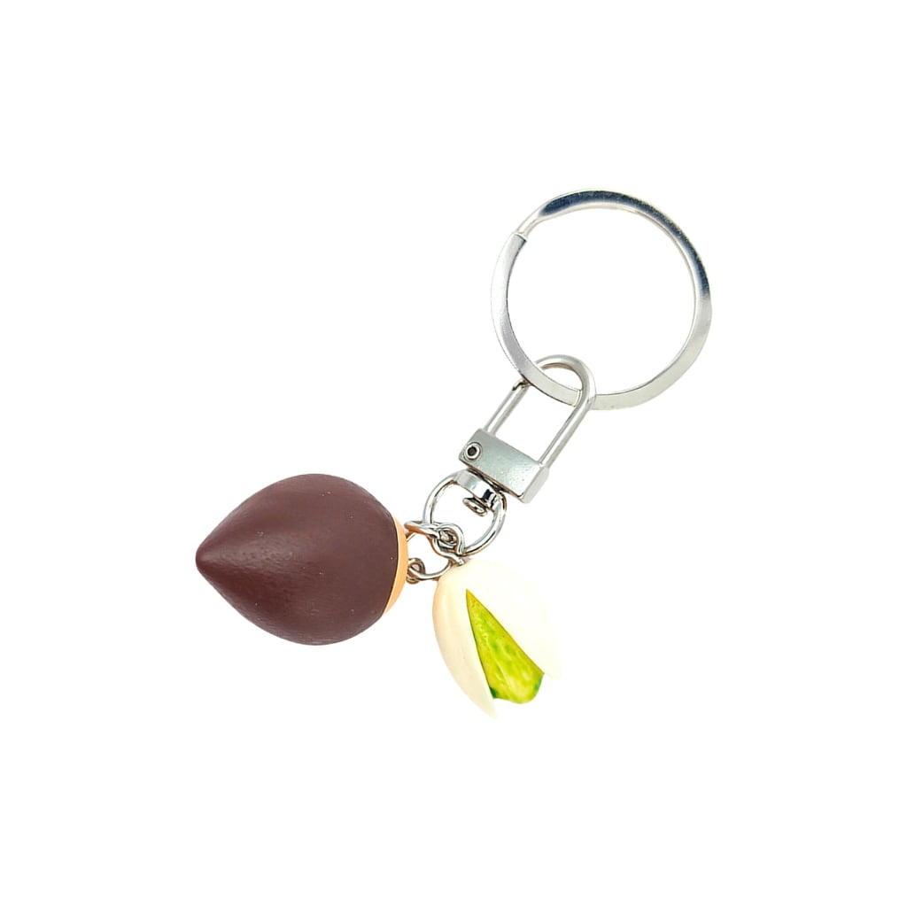 Handmade Rubber Miniature Chestnut Keychain Realistic Nut Collectible ...
