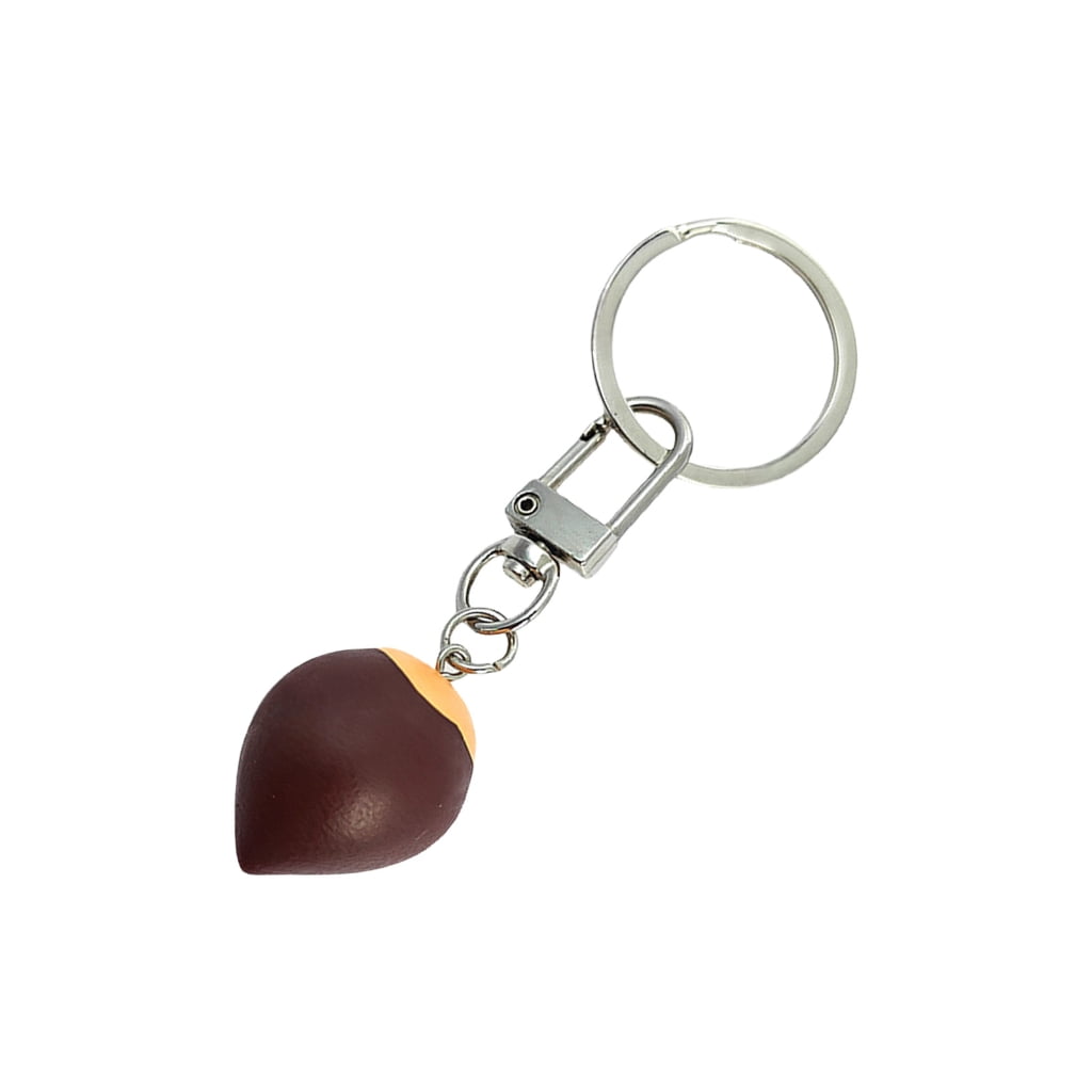 Handmade Rubber Miniature Chestnut Keychain Realistic Nut Collectible ...
