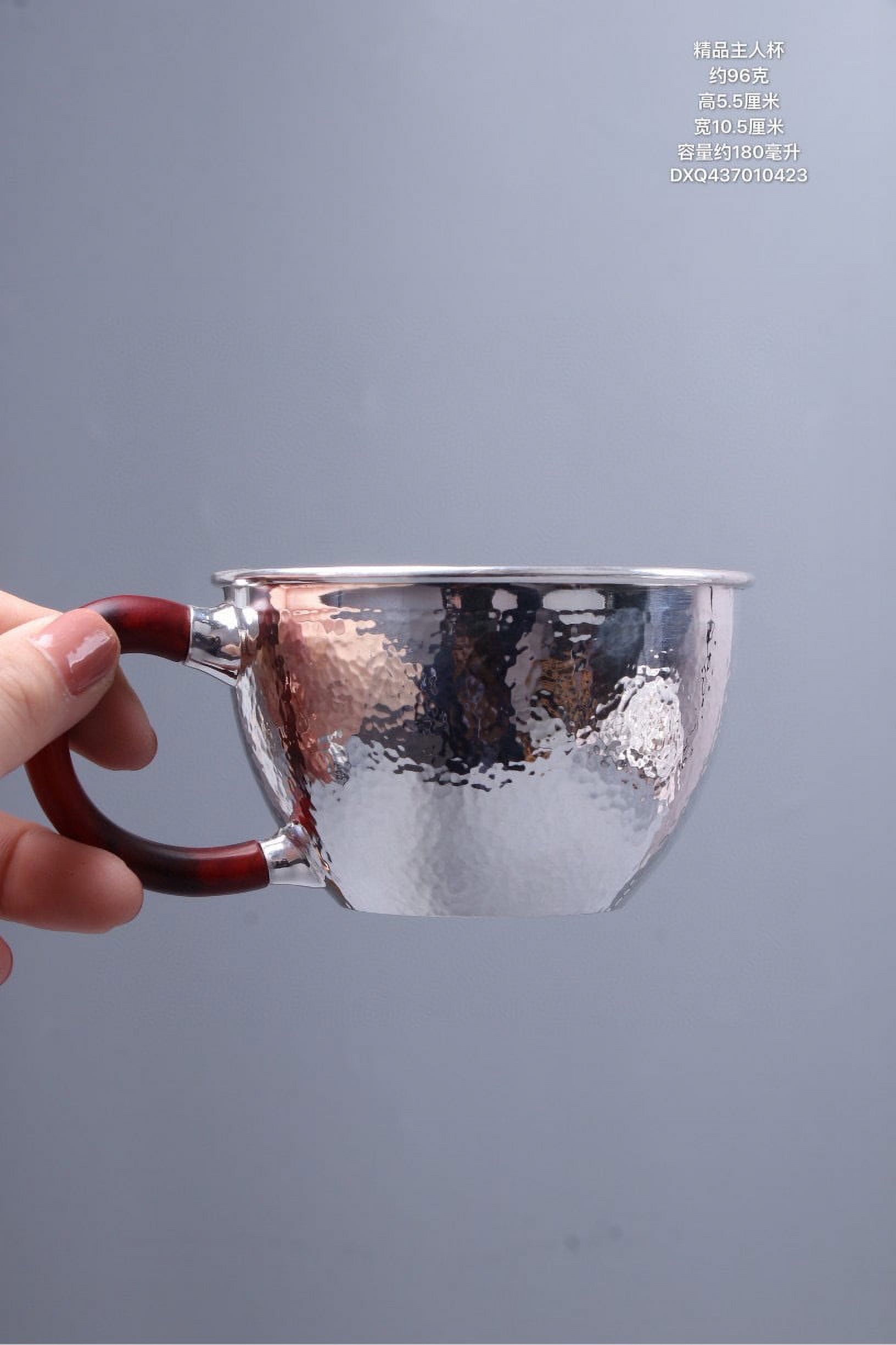 Handmade S999 Sterling Silver Tea Cup, Cup with Hammer Pattern, Mug ...