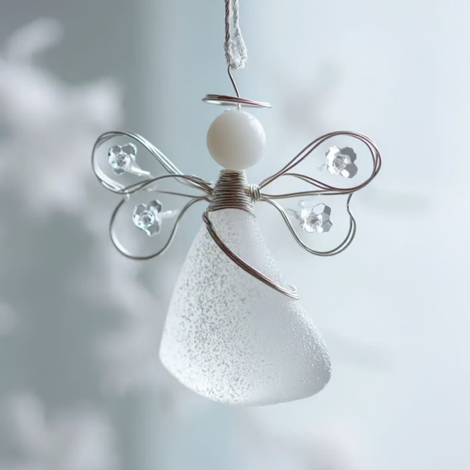 ‌Handmade Sea Glass Angel Ornament, Charming Sea Glass Angel Christmas ...