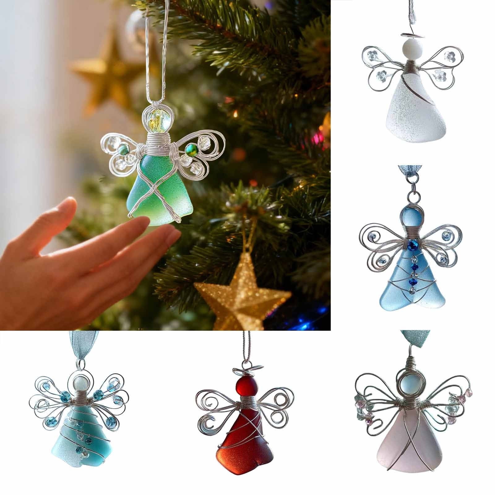 Handmade Sea Glass Angel Ornament for Christmas Tree - 2026 Coastal ...