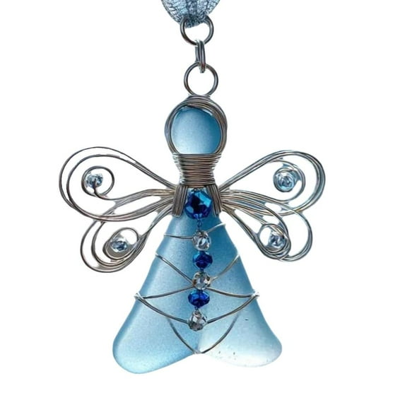 Handmade Sea Glass Angel Ornament Coastal Christmas Tree Decoration ...