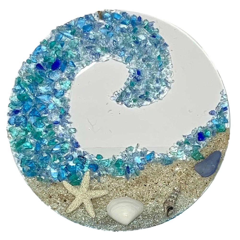 Handmade Sea Glass Sun Catcher for Beach Lovers - Stunning Ocean Wave ...
