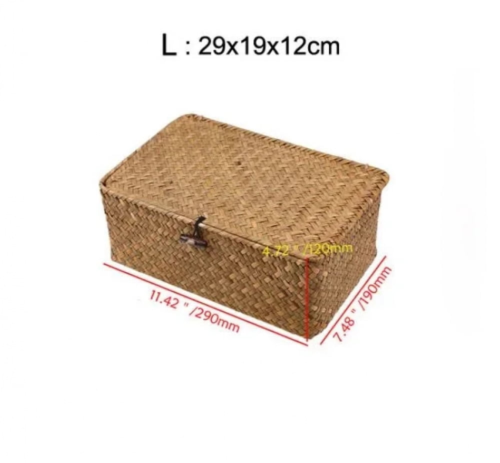 Handmade Seagrass Woven Storage Box Seaweed Storage Finishing Basket ...