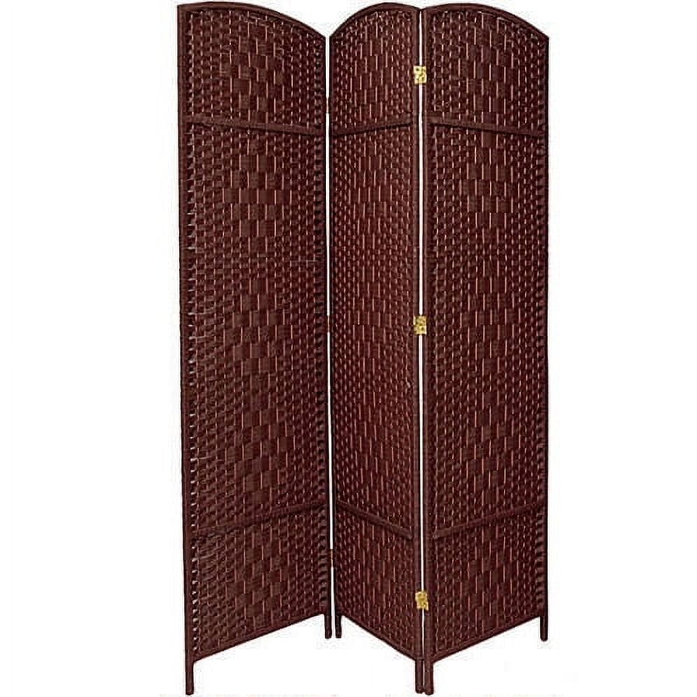 Handmade Seven-foot Diamond Weave Wood/Plant Fiber Room Divider (China ...