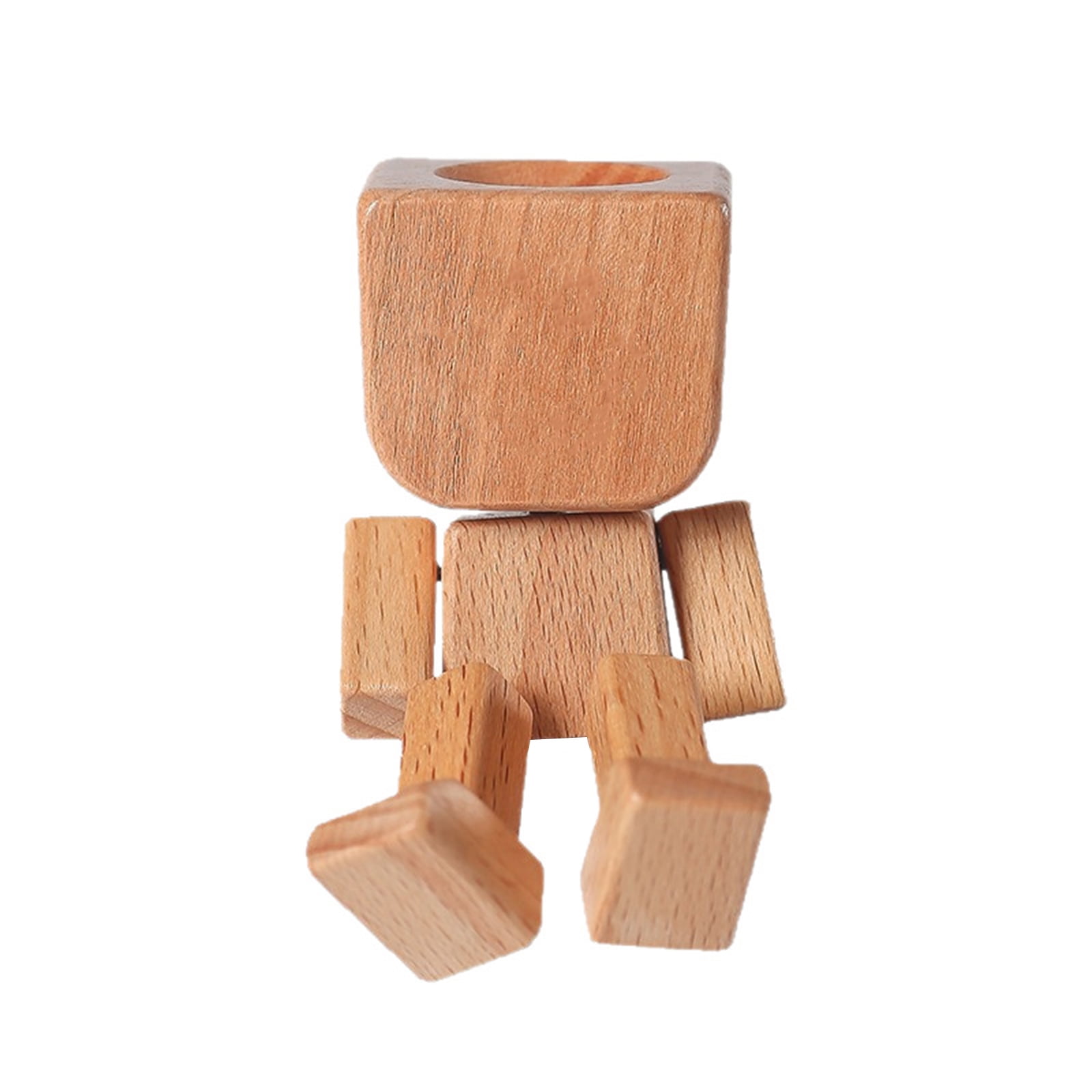 Handmade Shaking Wooden Man Statue with Wobbly Limbs Rhythmic Swaying Movement Decorative ...