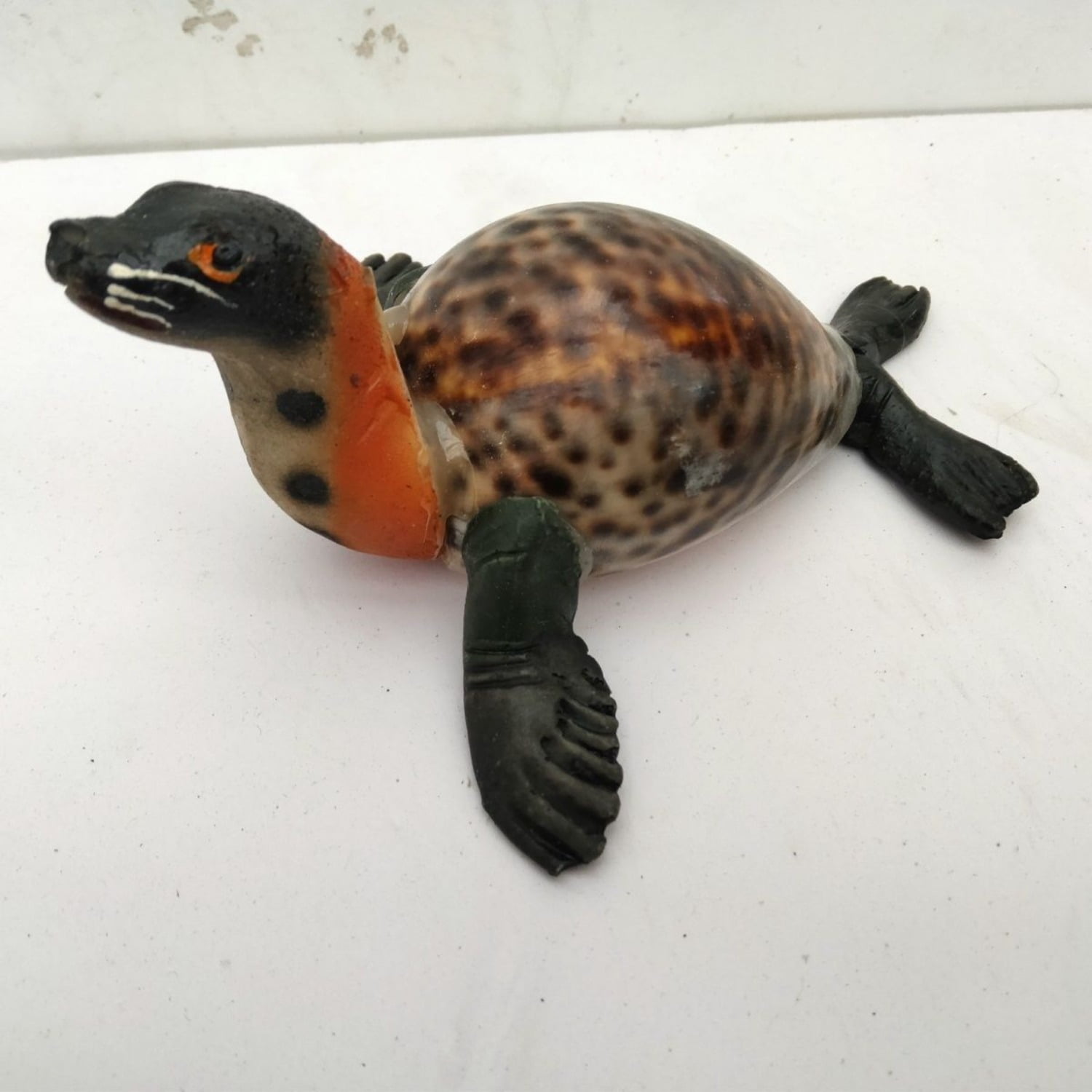 Handmade Shell Seal Figurine Marine Animal Ornament Seashell Craft ...