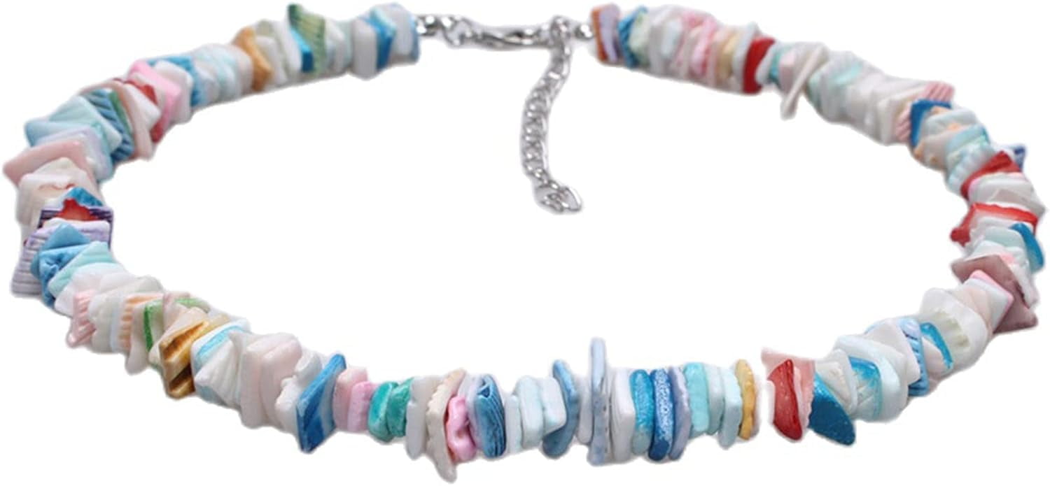 Handmade Shell Seashell Chip Beaded Hawaiian Style Adjustable Choker ...