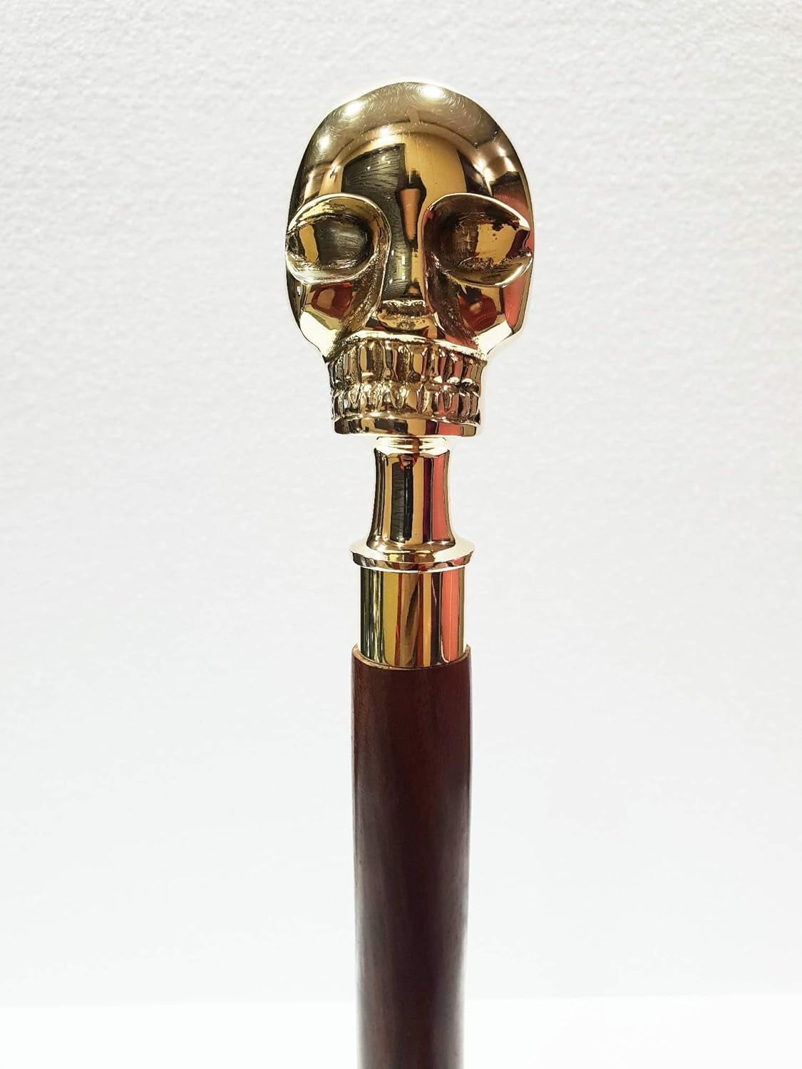 Handmade Shiny Skull Handle Victorian Designer Skeleton Wooden Walking ...