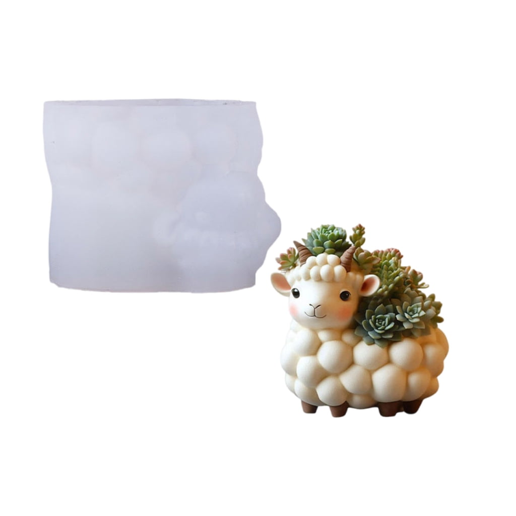 Handmade Silicone Sheep for Flower Pots Decorative Cement Craft ...