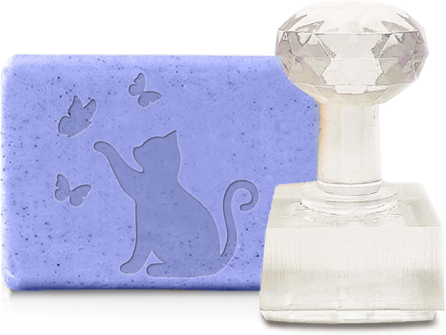 Handmade Soap Stamp Cat DIY Acrylic Stamp Soap Butterfly Embossing ...