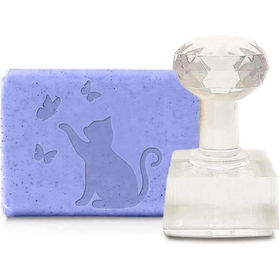 Handmade Soap Stamp Cat DIY Acrylic Stamp Soap Butterfly Embossing ...