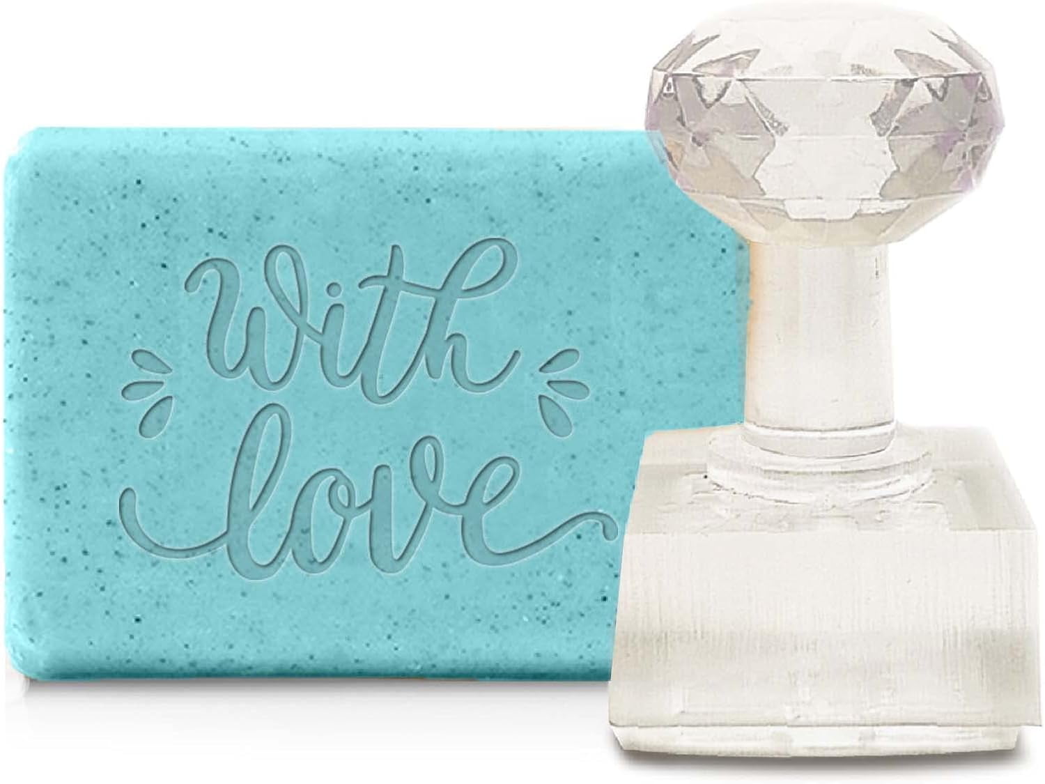 Handmade Soap Stamp with Love DIY Acrylic Stamp Soap Letter Embossing ...