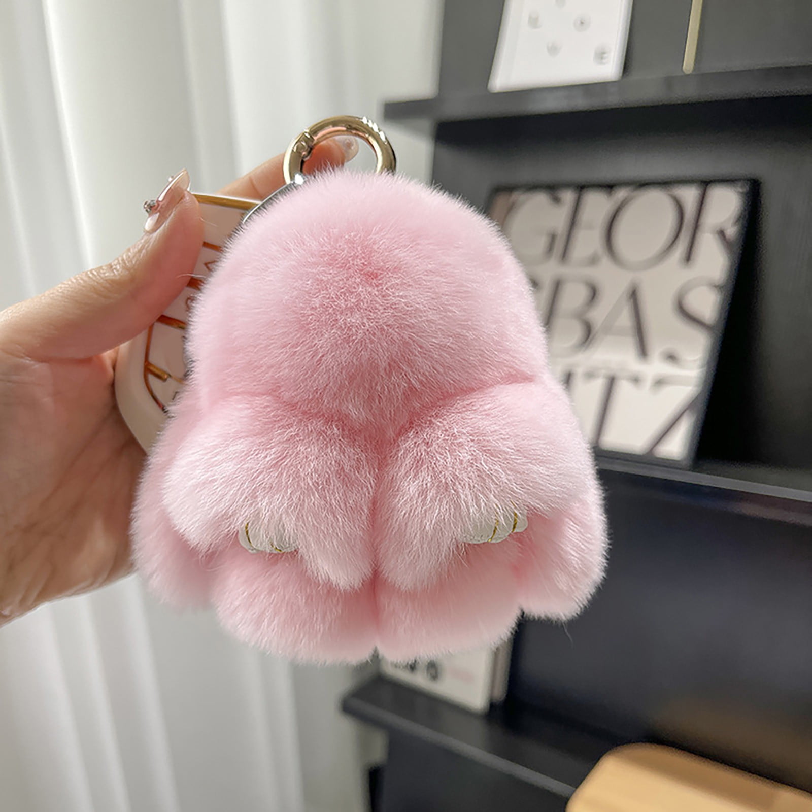 Handmade Soft Bunny PomPom-Charms Bunnylulu Keychain, Handmade Soft ...