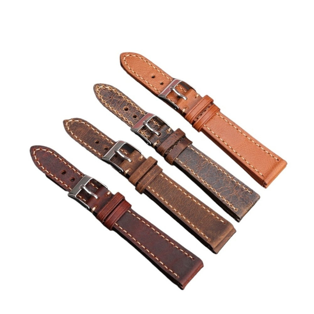Handmade Soft Leather Strap 18 19 20 21 22MM Retro Antique Watchband ...