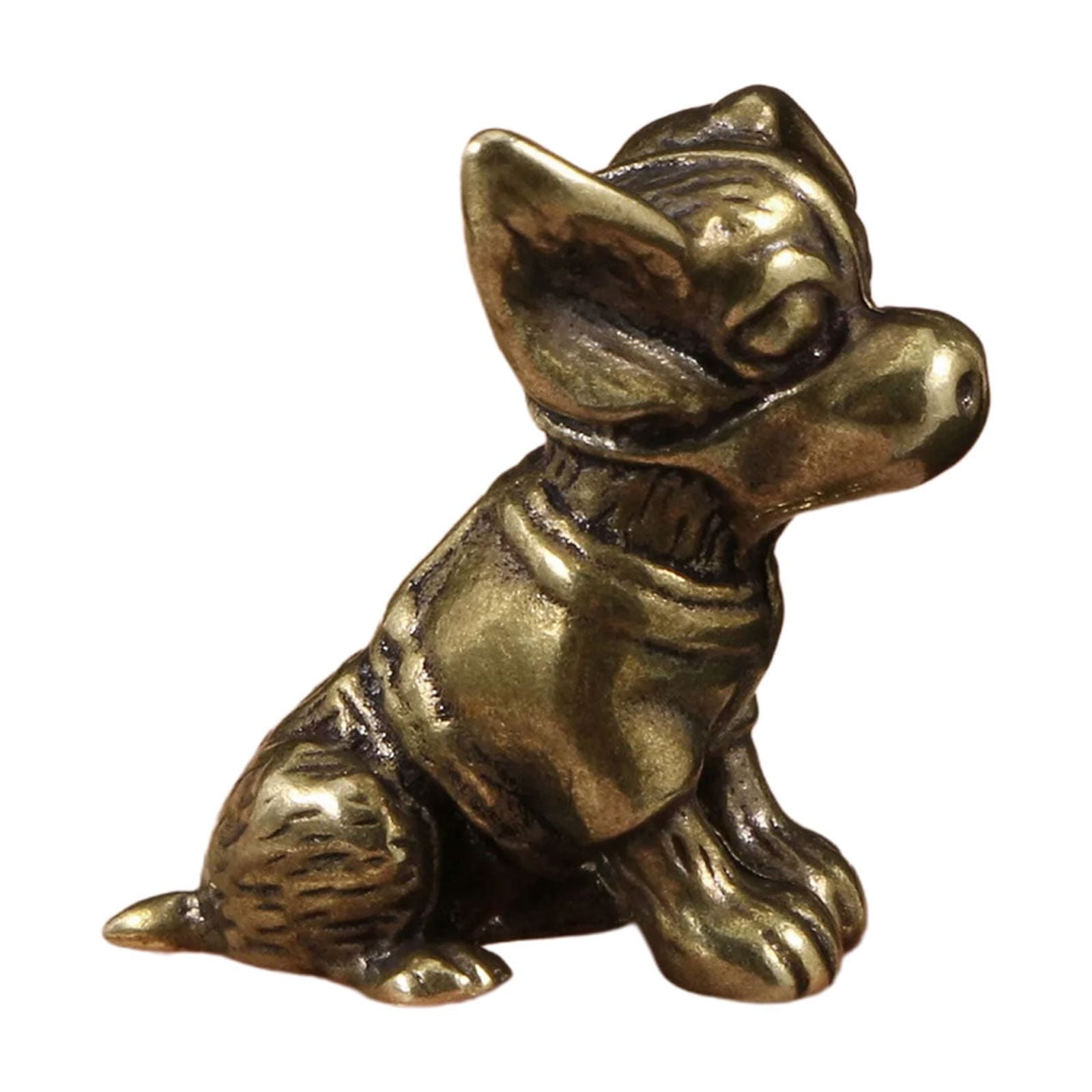 Handmade Solid Brass Dog Figurine Classical Puppy Sculpture Ornament ...