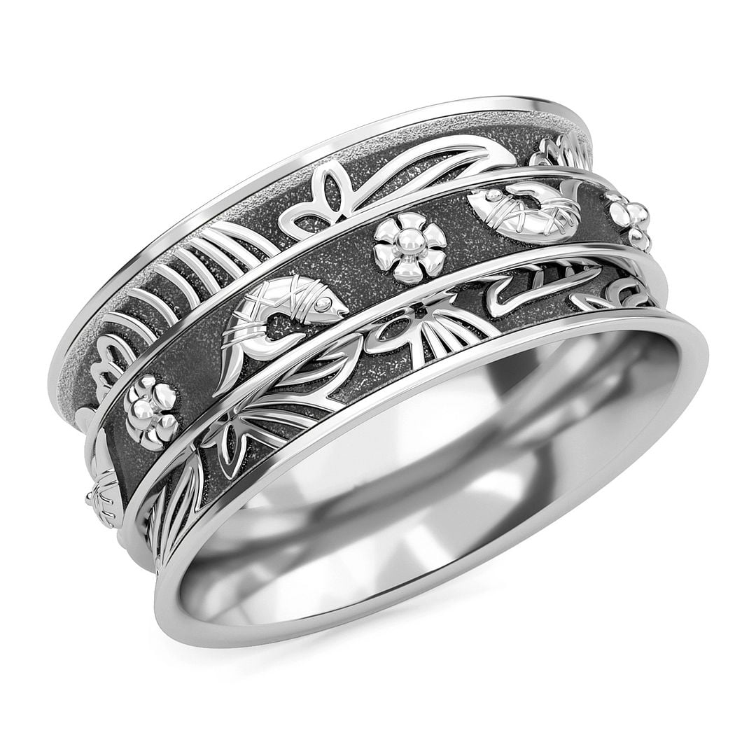 Shop LC Handmade Spinner Anxiety Ring for Women 925 Sterling Silver ...