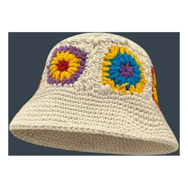 Handmade Spring&Summer Flower Crochet Sunflower Hollow Out Knit Beanies ...