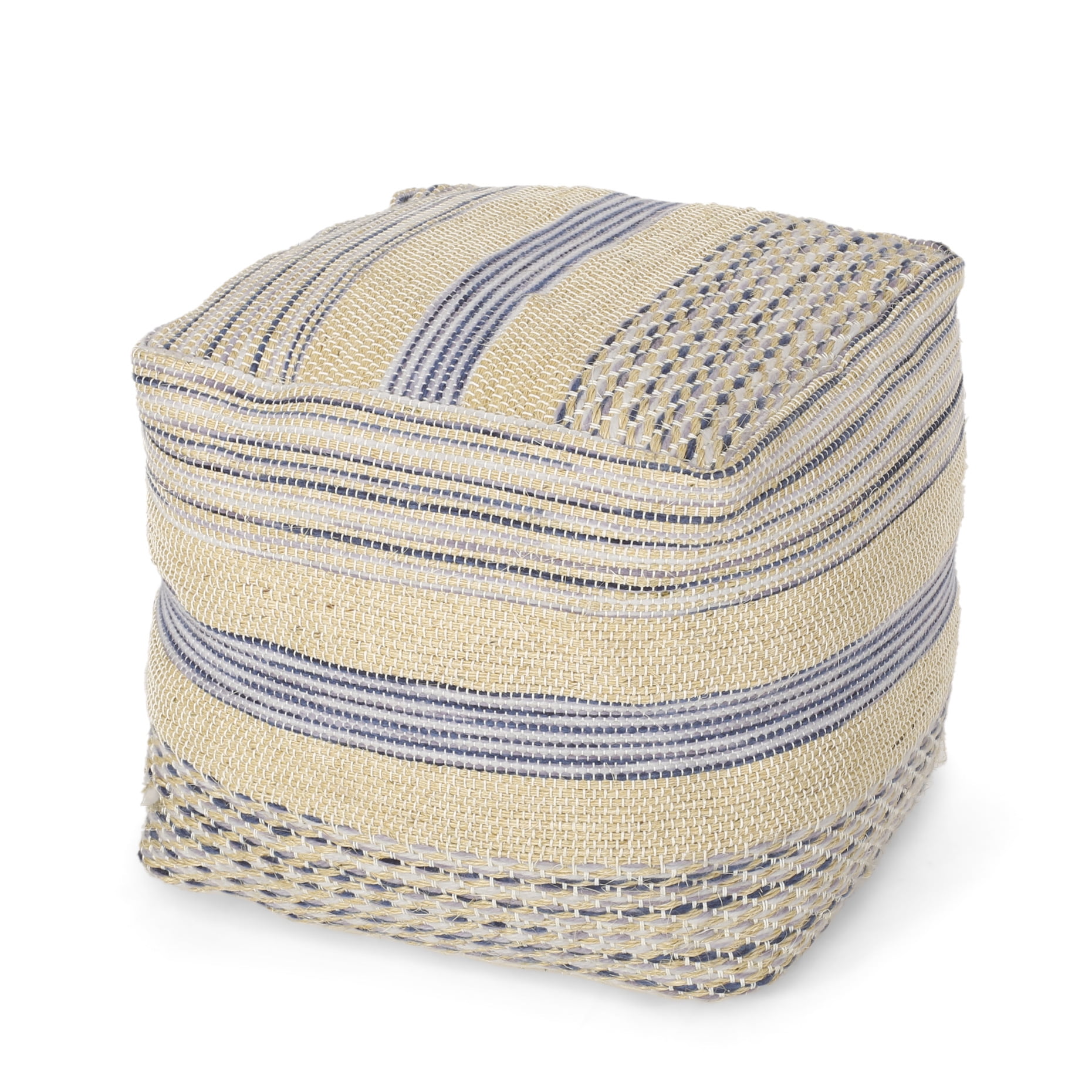 Handmade Square Fabric Pouf | 200 - Pound Capacity for Home Seating ...