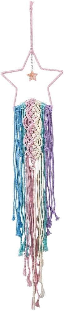 Handmade Star Crochet Tapestry Boho Woven Wall Hanging Macrame Star ...