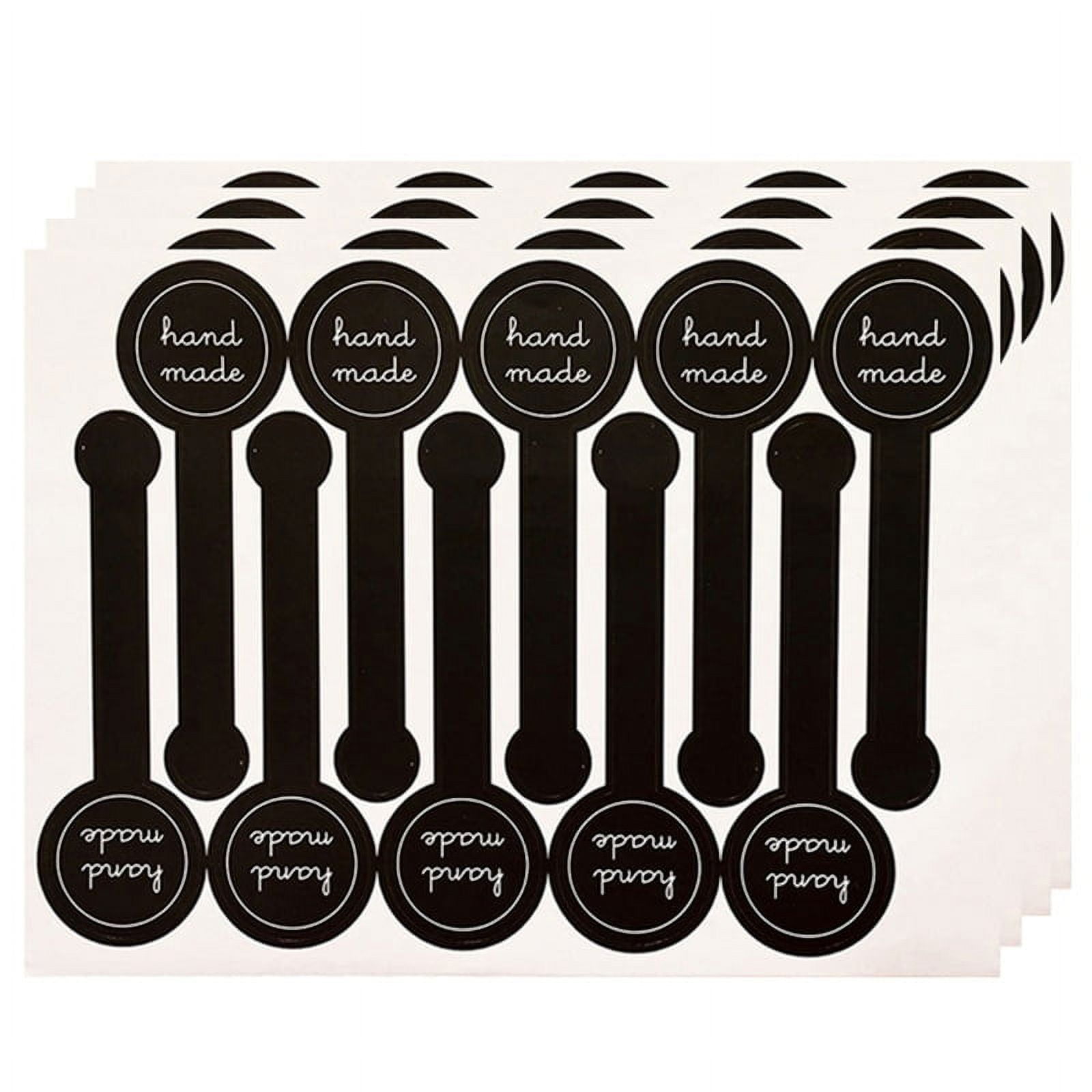 Handmade Stickers 100 Pcs/pack Black Long Strip Self Adhesive Decal Tag ...