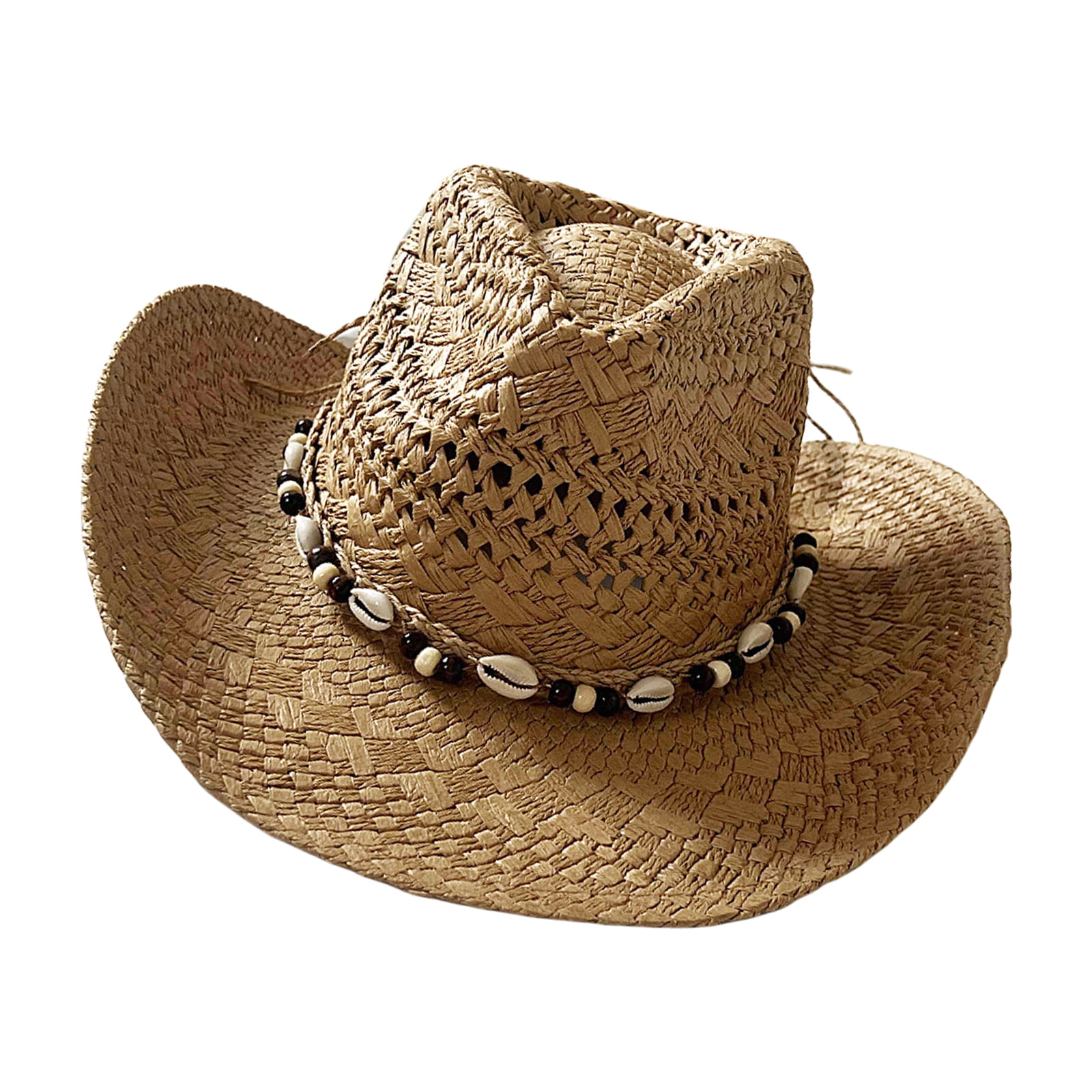Handmade Straw Hat Hollowed Sun Protective Hat Roll Brim Hat with ...