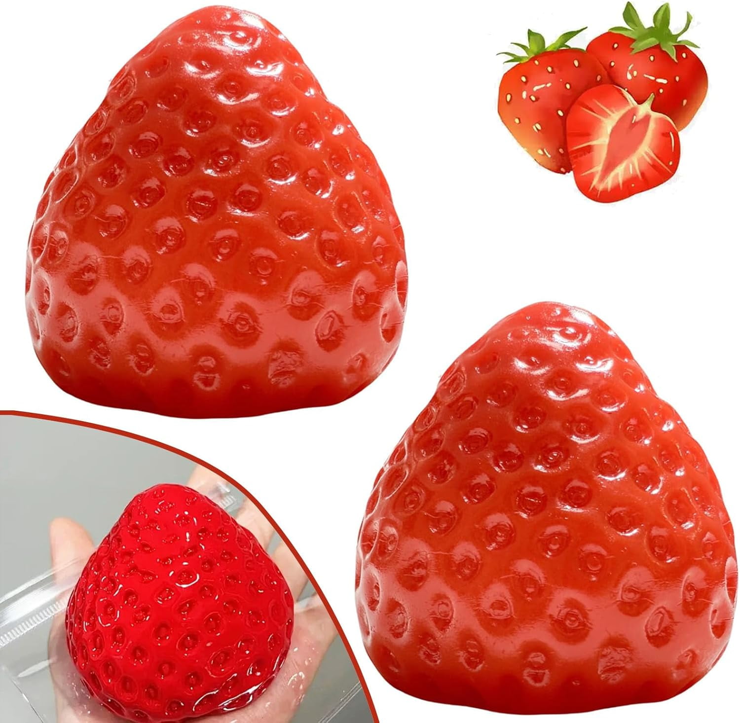 Handmade Strawberry Taba Squishy Toys, Cute Strawberry Squeeze Toys, Strawberry Squishies Fidget ...