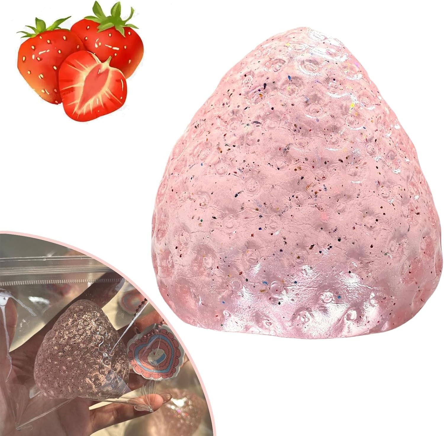 Handmade Strawberry Taba Squishy Toys, Cute Strawberry Squeeze Toys ...